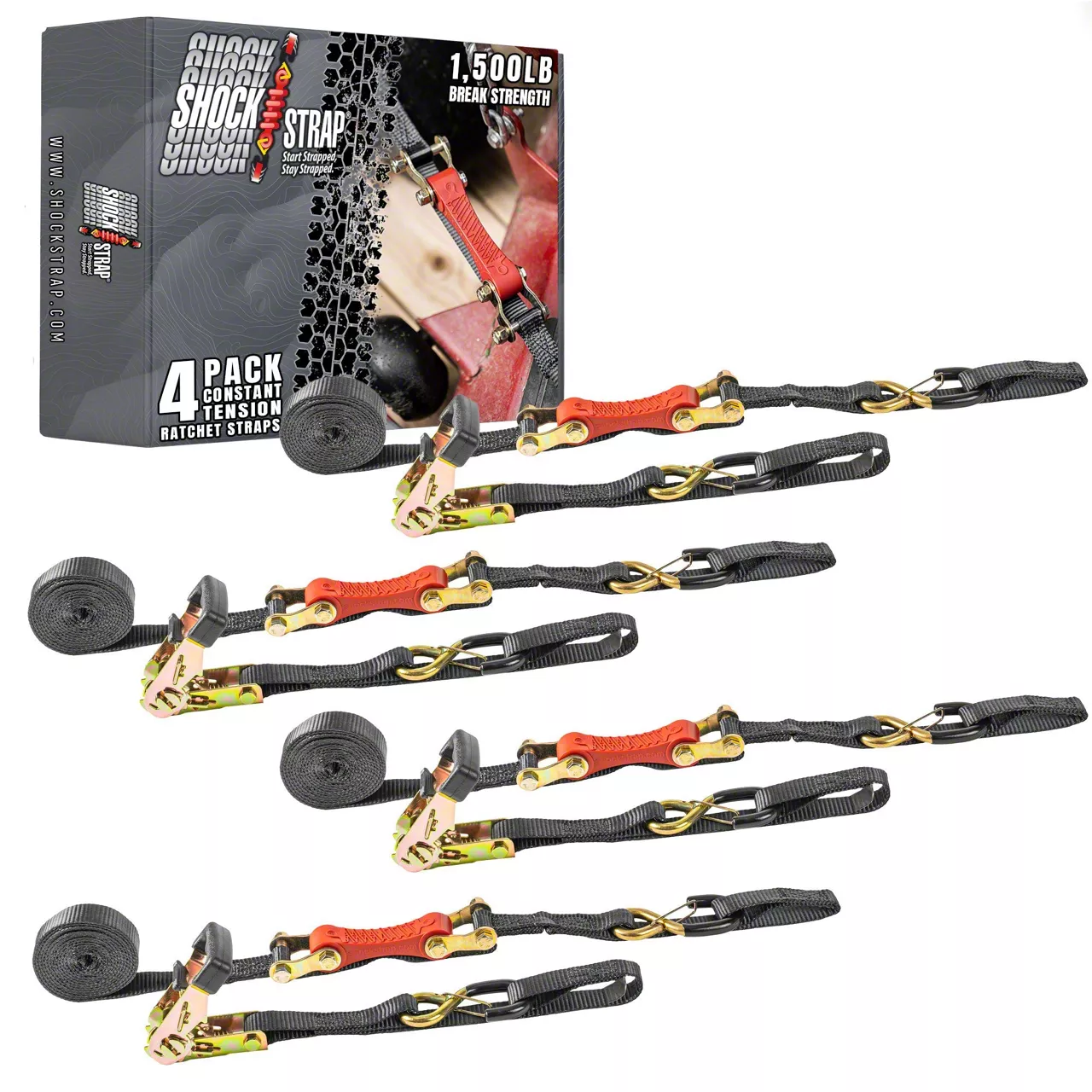 ShockStrap Jeep Wrangler 1-Inch x 10-Foot Constant Tension Ratcheting ...
