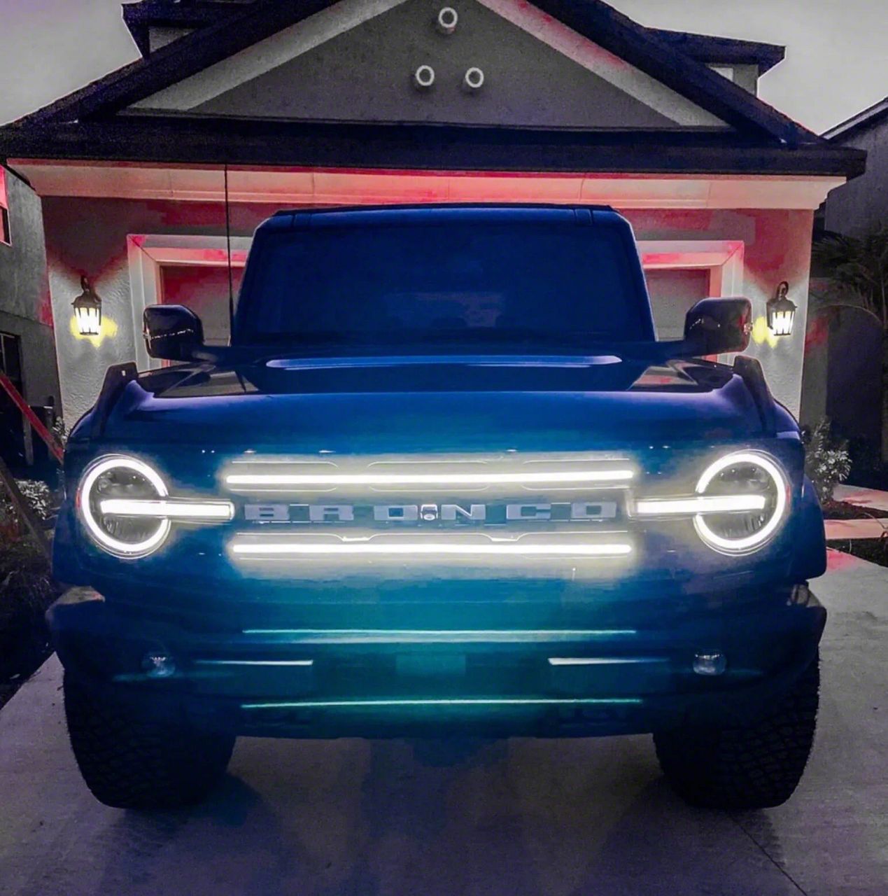 Sick Diesel Bronco LED Grille Lights; Black Frame SDG-G24E-BWC (21-25 ...