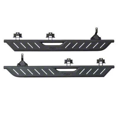 Smittybilt Bronco Apollo Rock Sliders with Steps; Textured Black 61668W ...