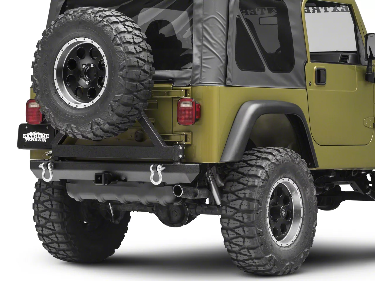 Smittybilt Jeep Wrangler SRC Classic Rear Bumper with D-Rings, Hitch ...