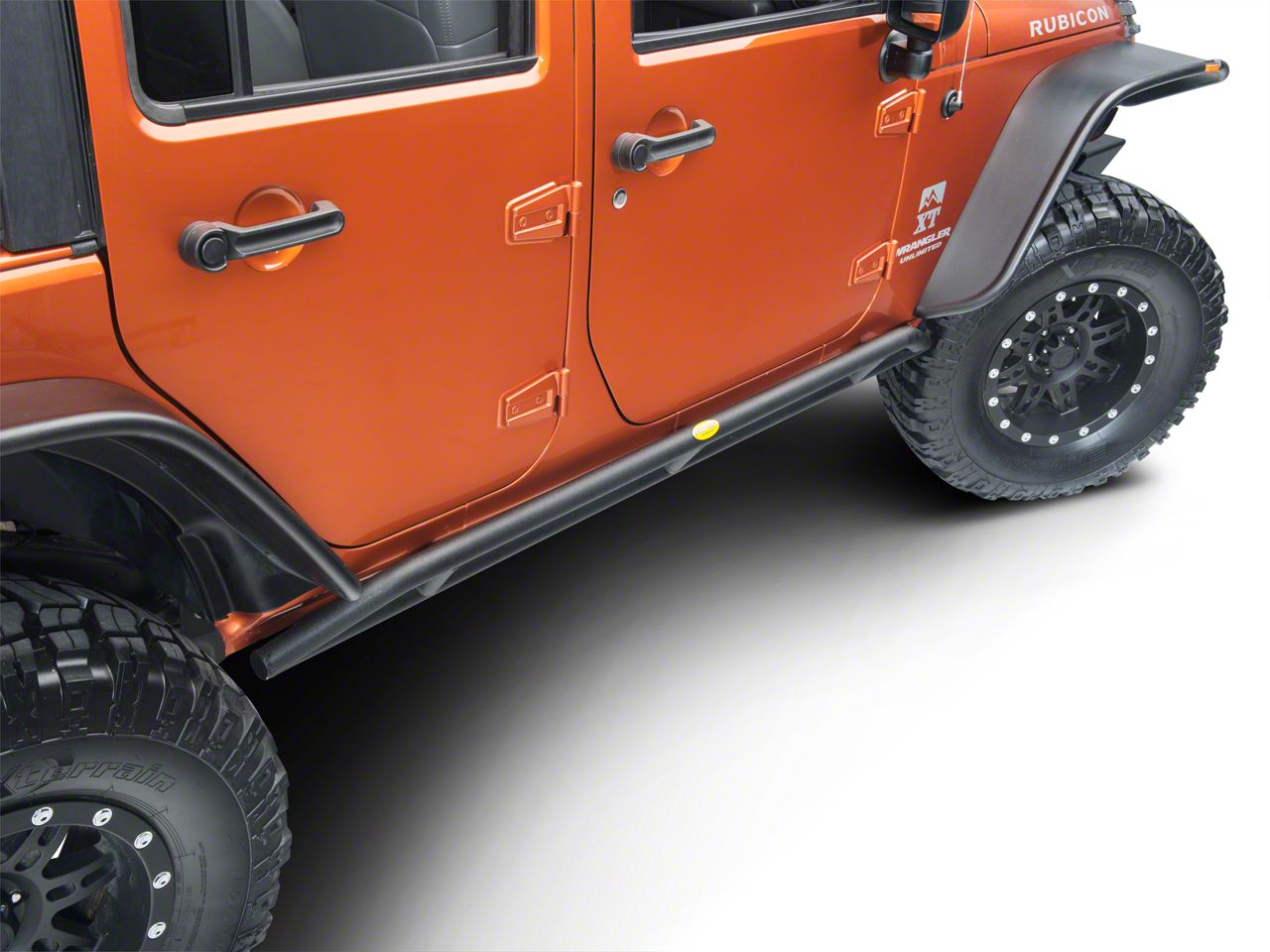 Smittybilt Jeep Wrangler SRC Rocker Guards; Textured Black 76644 (07-18 ...