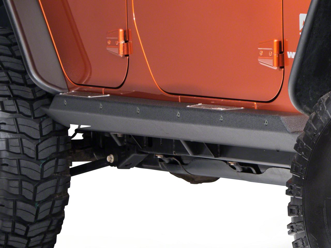 Smittybilt Jeep Wrangler XRC Rocker Guards with Step; Textured Black ...