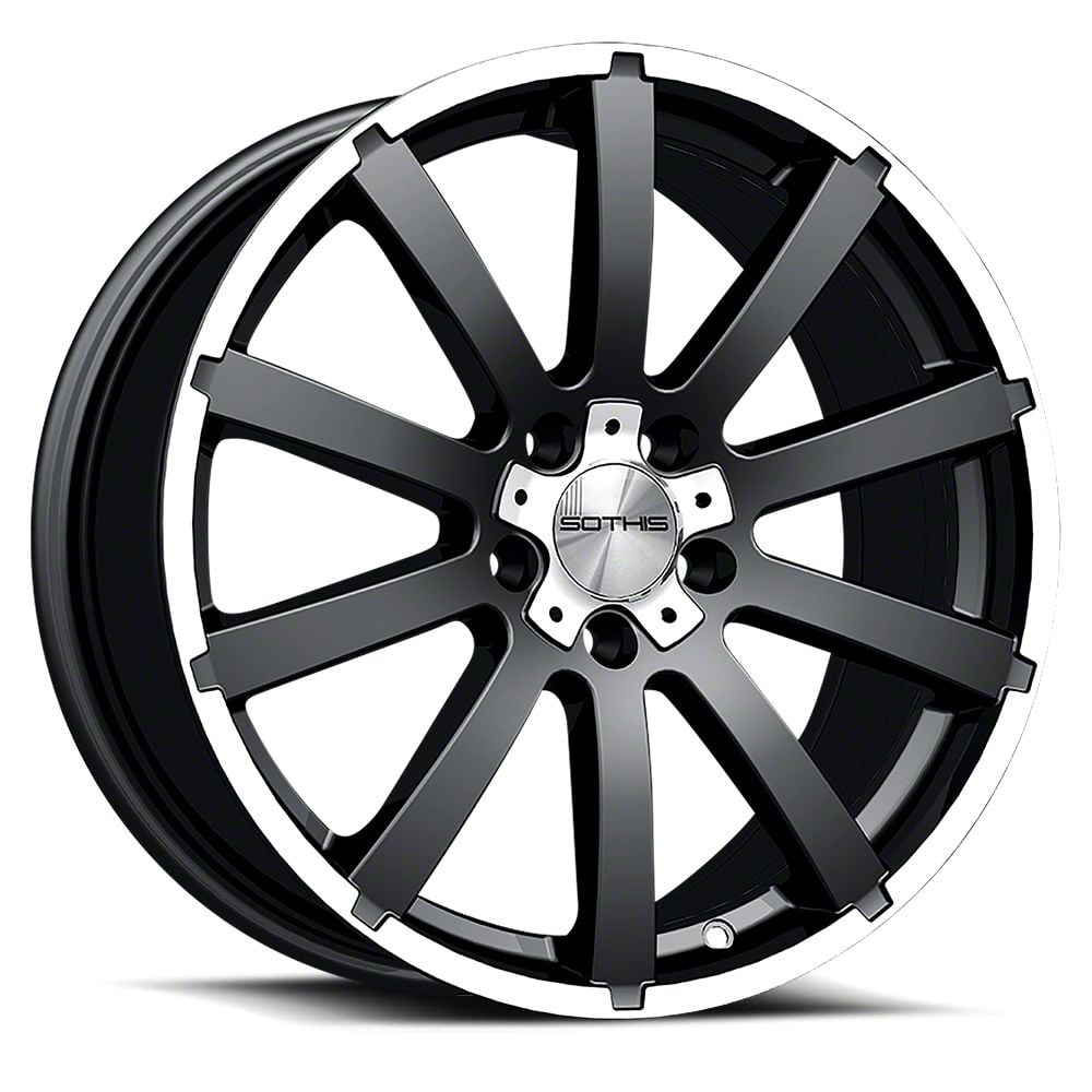 Sothis Jeep Wrangler SC106 Gloss Black Machined Wheel; 17x7; 35mm Offset SC1061770545+35GBM (87 ...