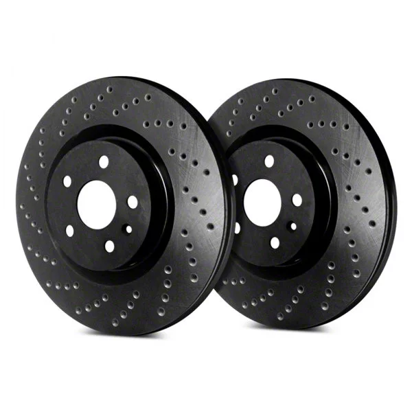 SP Performance Bronco Cross-Drilled 6-Lug Rotors with Black ZRC Coating ...