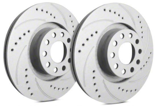 SP Performance Titan Cross-Drilled and Slotted 6-Lug Rotors with Gray ...