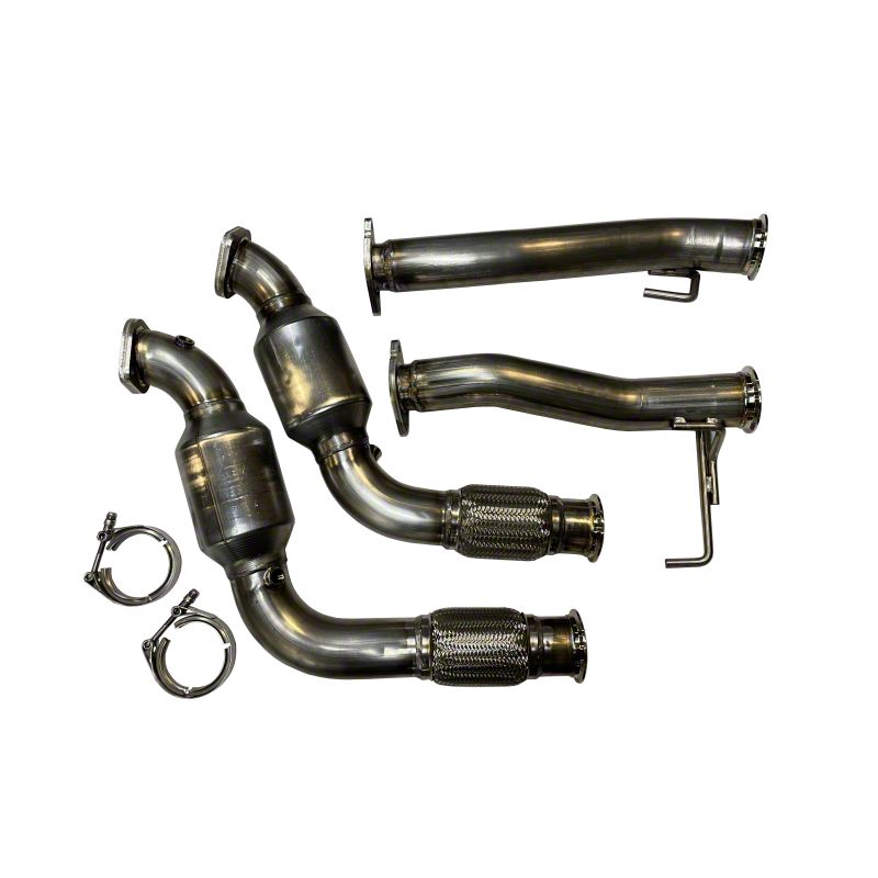 SPD Performance Bronco Catted Down-Pipes; Ceramic 500 Cell EPA ...
