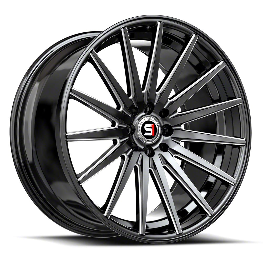 Spec-1 Jeep Cherokee SP-69 Gloss Black and Milled Wheel; 17x7.5; 42mm ...