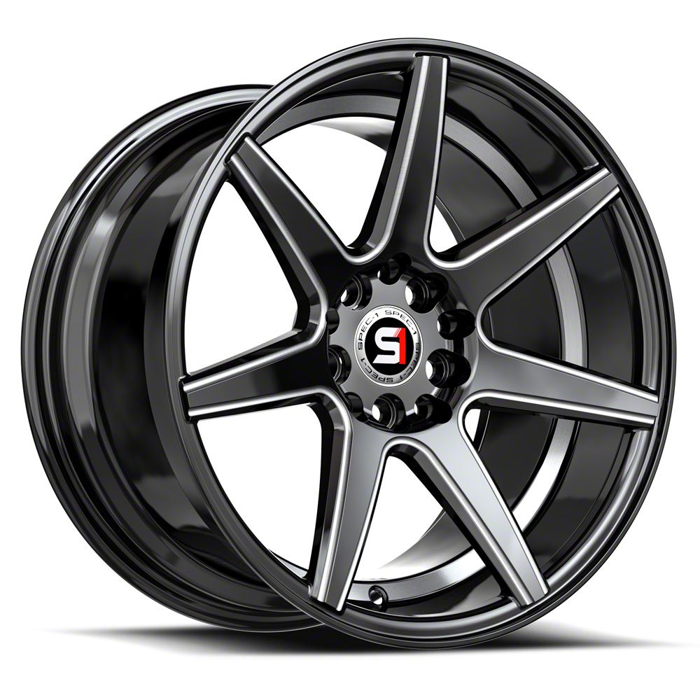 Spec-1 Jeep Cherokee SP-73 Gloss Black Milled and Undercut Wheel; 17x7 ...