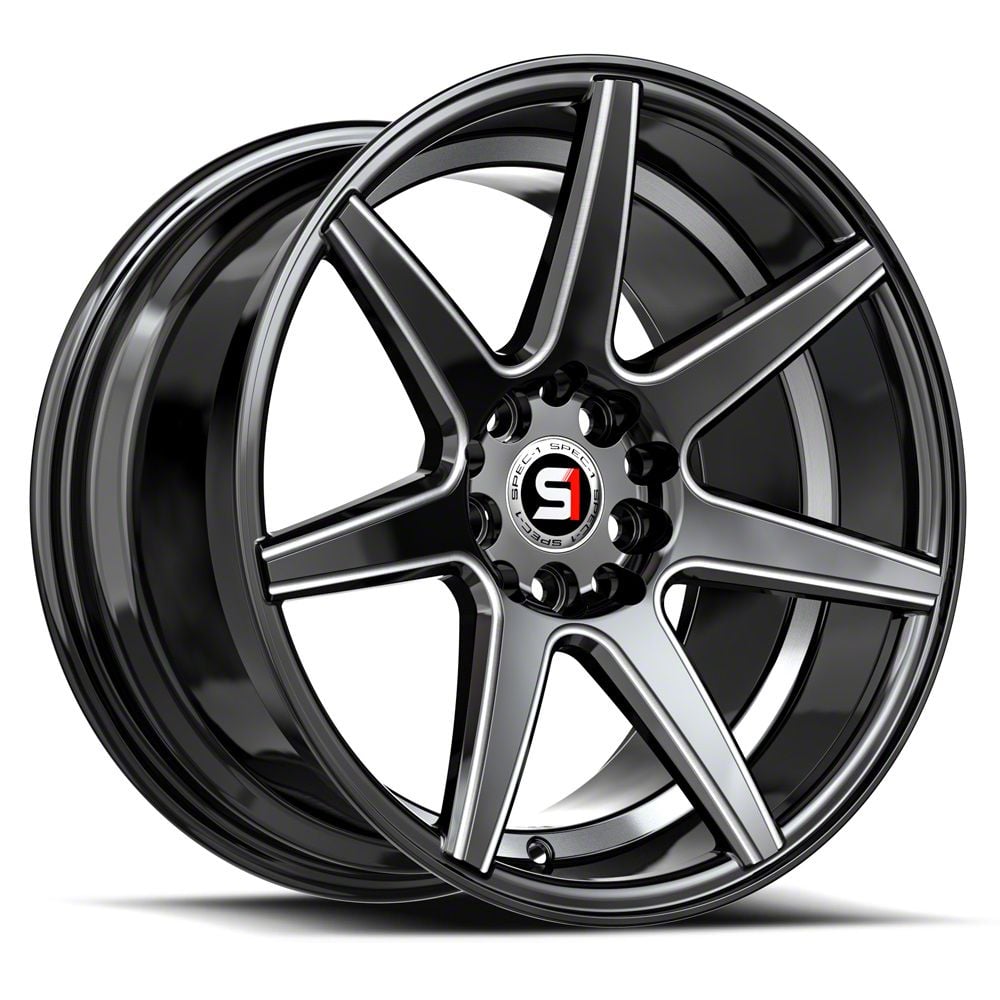 Spec-1 Jeep Cherokee SP-73 Gloss Black Milled and Undercut Wheel; 18x8 ...