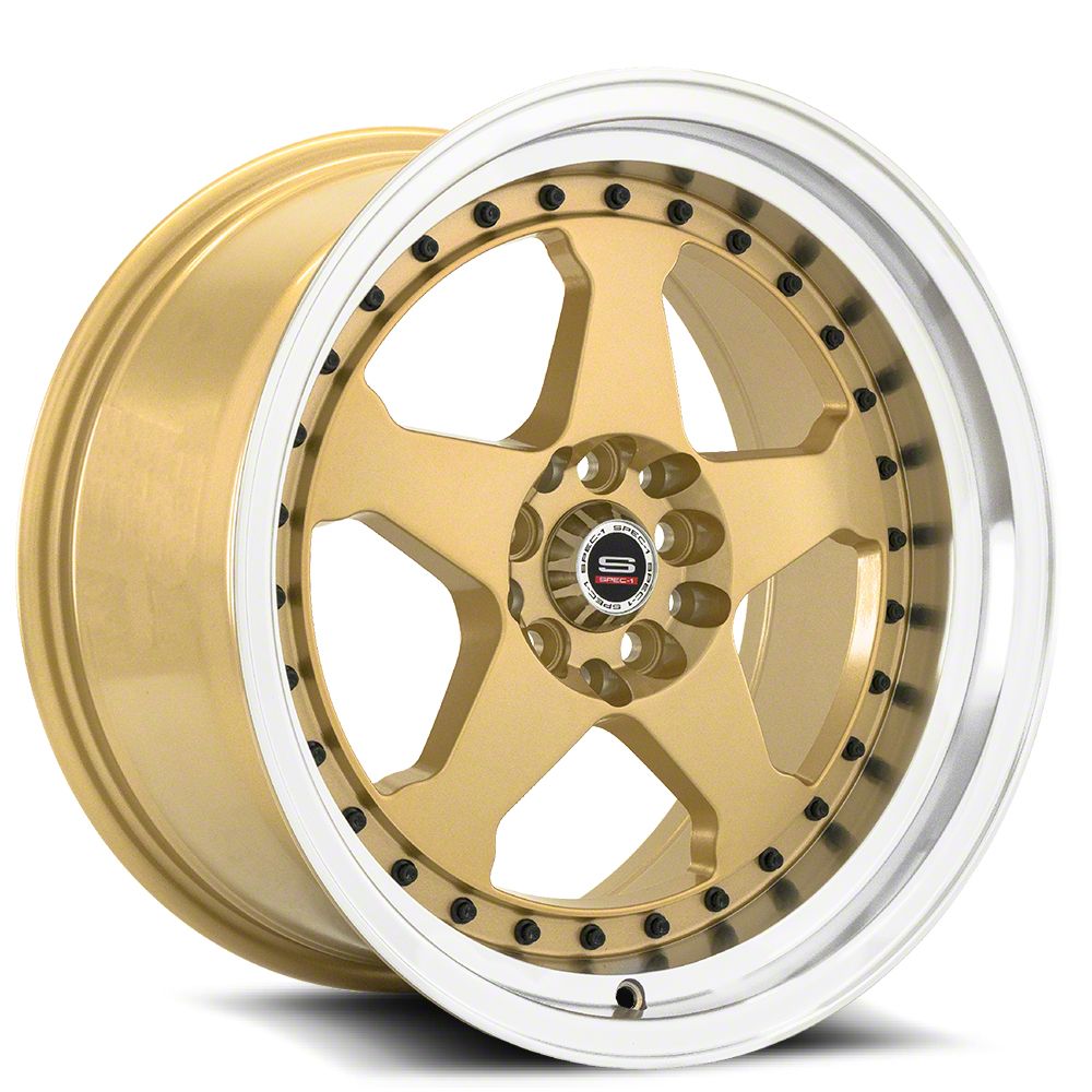 Spec-1 Jeep Cherokee SPT-21 Gold with Machine Lip Wheel; 17x8; 30mm ...