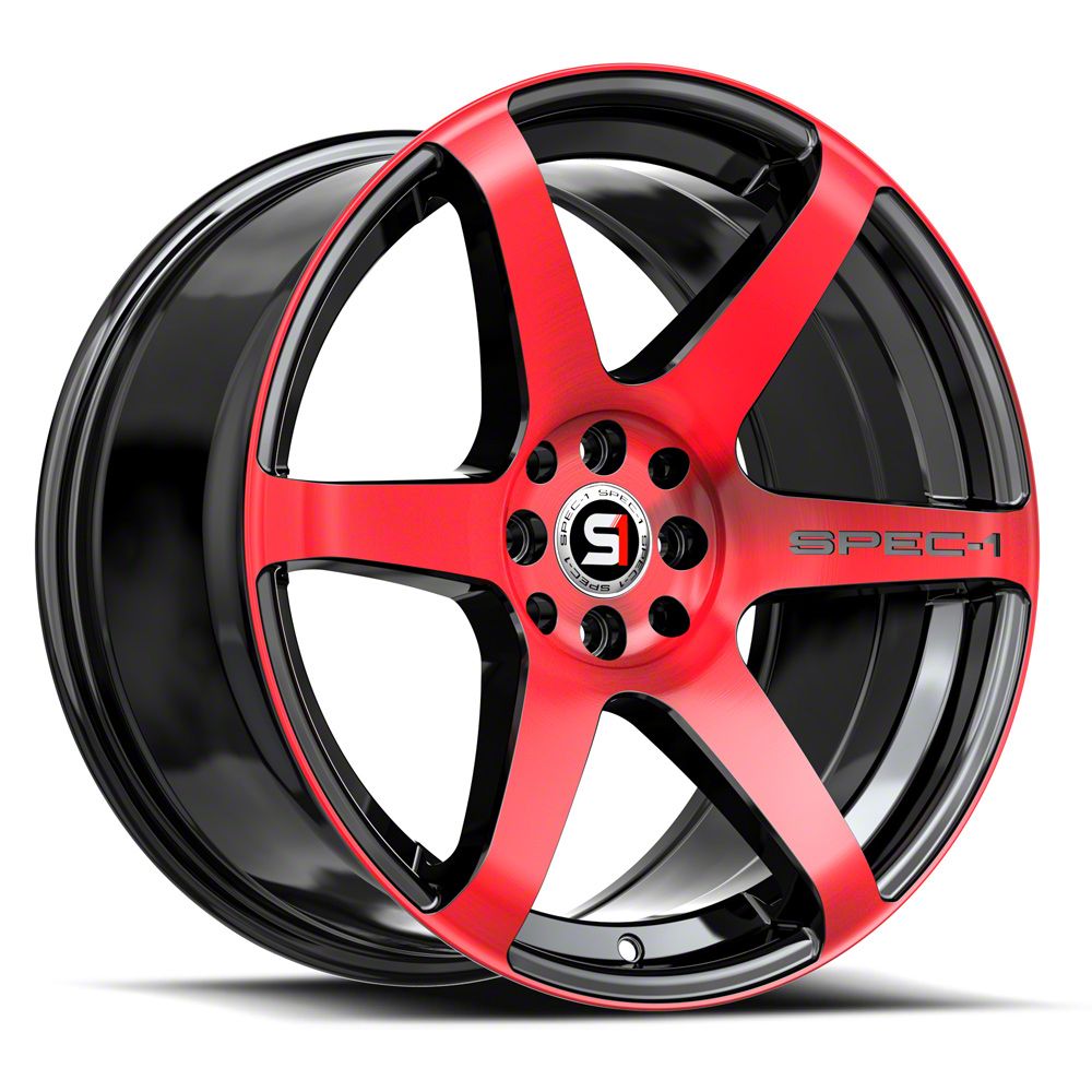 Spec-1 Jeep Cherokee SPT-32 Gloss Black and Red Machined Wheel; 17x8 ...