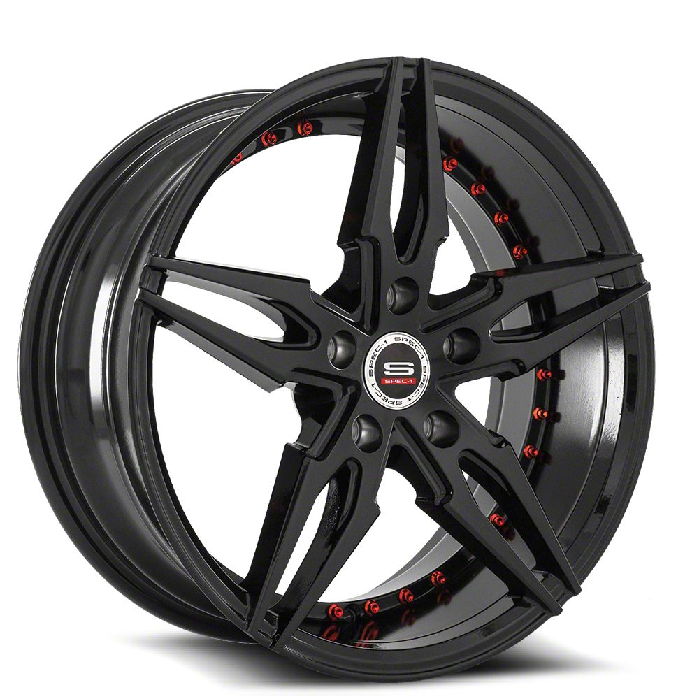 Spec-1 Jeep Wrangler SP-46 Gloss Black Wheel; 18x8; 38mm Offset ...