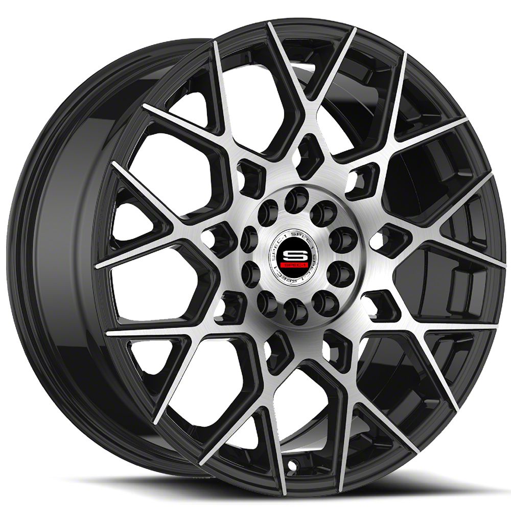 Spec-1 Jeep Wrangler SP-52 Gloss Black and Machined Wheel; 18x8; 38mm Offset SP-5218803538BM (87 ...
