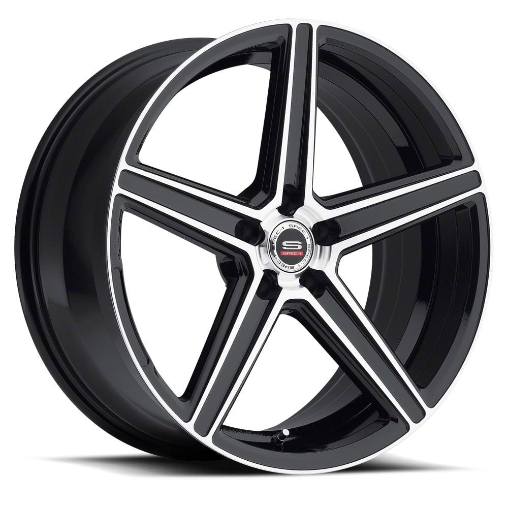Spec-1 Jeep Wrangler SP-8 Gloss Black and Machined Wheel; 22x10.5; 42mm ...