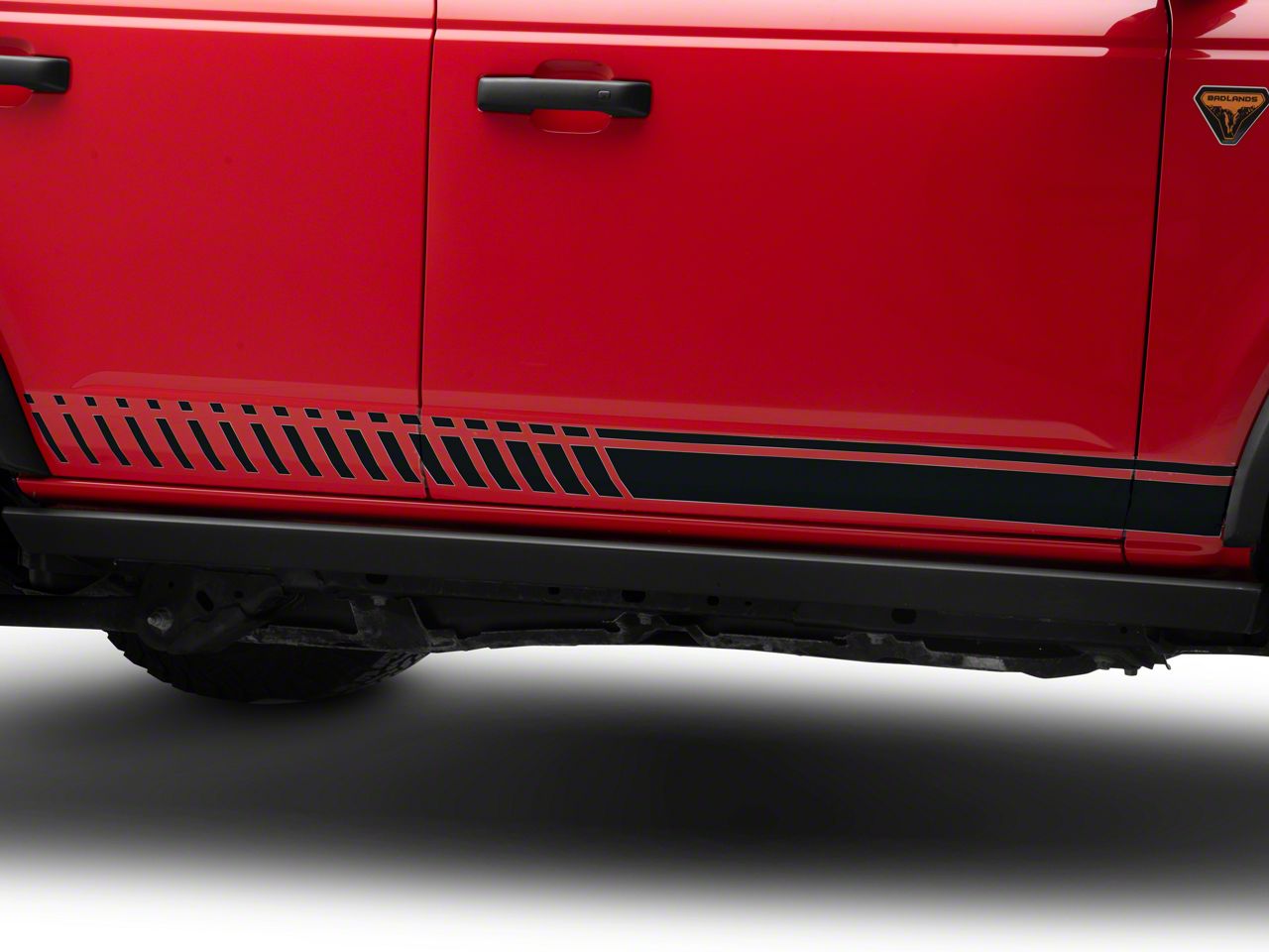 SEC10 Bronco Dashed Rocker Stripes; Gloss Black FB29267 (21-26 Bronco ...
