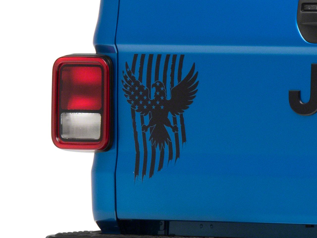 SEC10 Jeep Gladiator Eagle Stars and Stripes Decal; Matte Black T580530 ...