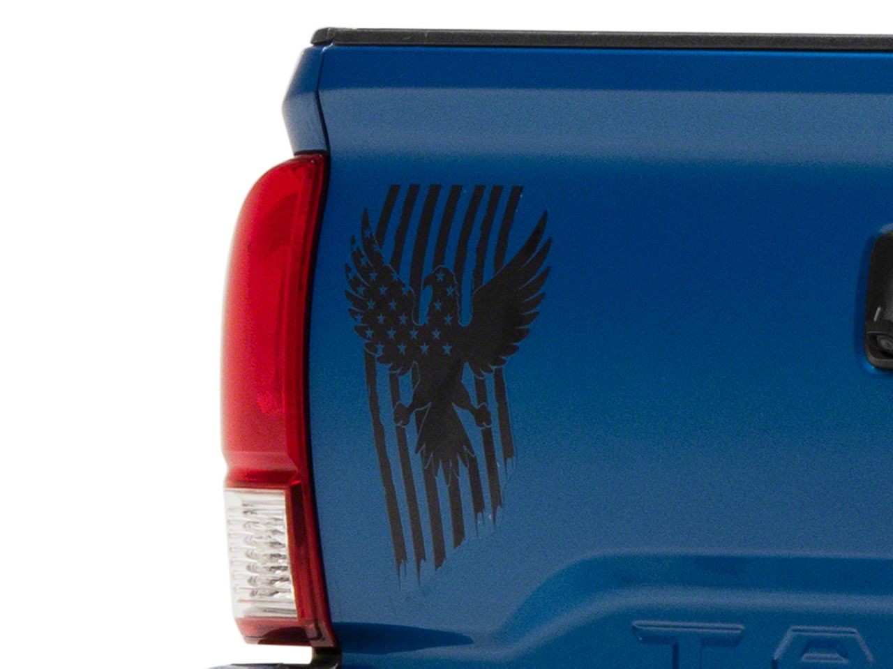 SEC10 Tacoma Eagle Stars and Stripes Decal; Matte Black T580530 ...