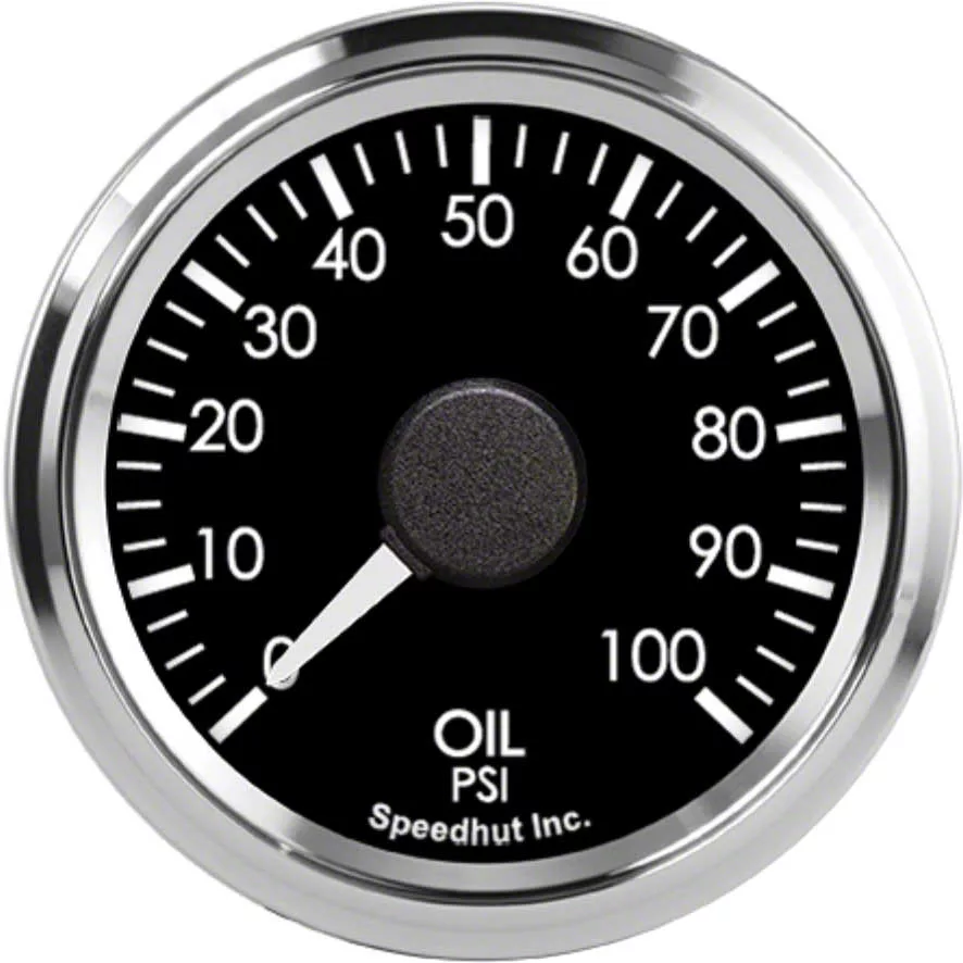Speedhut Universal XT Cobra Series 2-1/16-Inch Oil Pressure Gauge; 0 ...