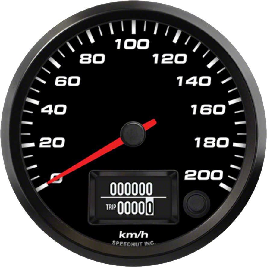 Speedhut Universal XT EV Series AEM 4-1/2-Inch Speedometer Gauge; 200 ...