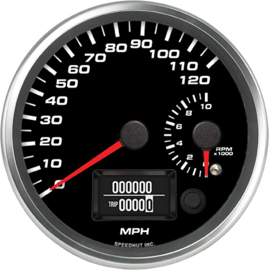 Speedhut Universal XT Revolution Series 4-1/2-Inch Dual Gauge; 120 MPH ...