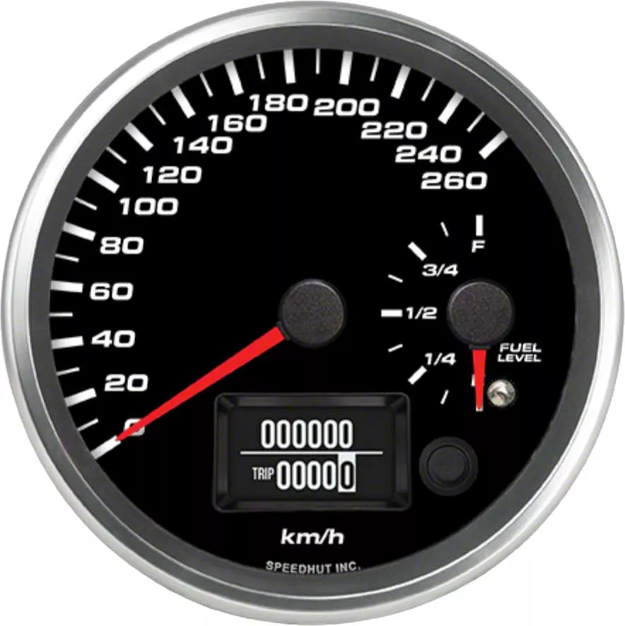Speedhut Universal XT Revolution Series 4-1/2-Inch Dual Gauge; 260 KM/H ...