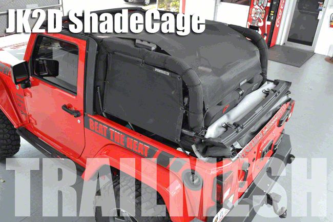 SpiderWeb Shade Jeep Wrangler ShadeCage Trail Mesh Top; Tan ShadeCage ...
