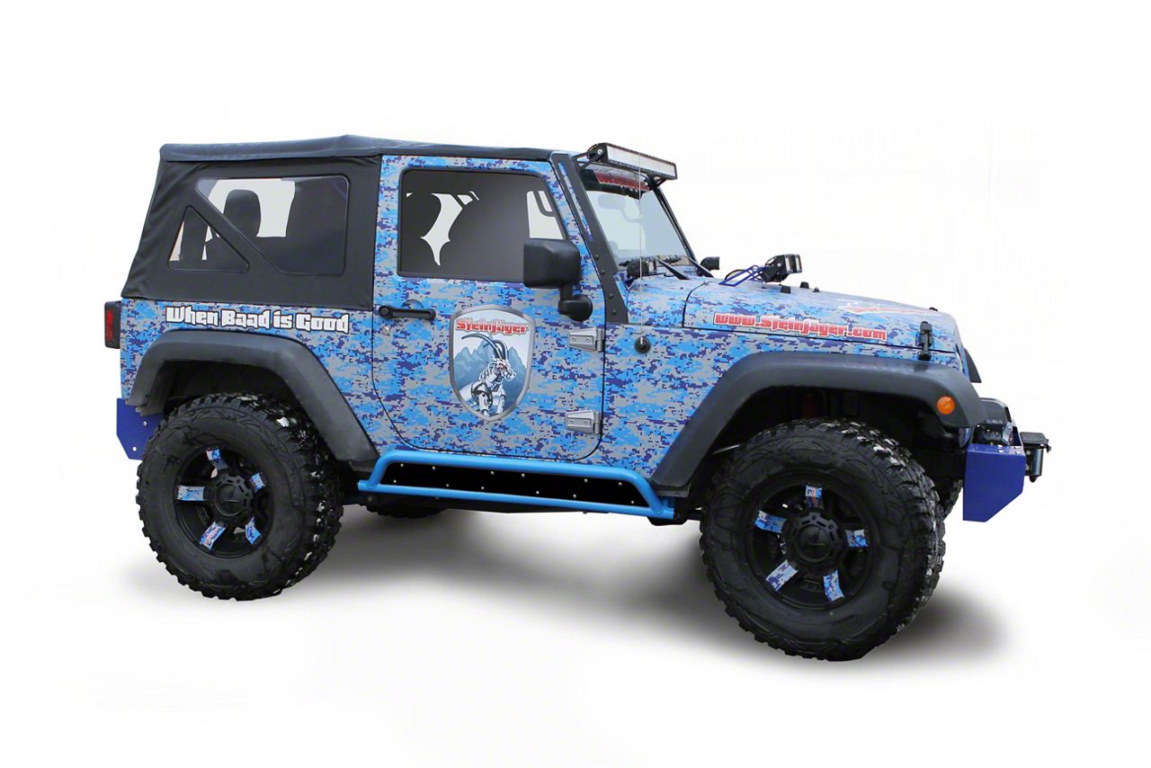 Steinjager Jeep Wrangler Phantom Rock Sliders; Playboy Blue J0044901 ...