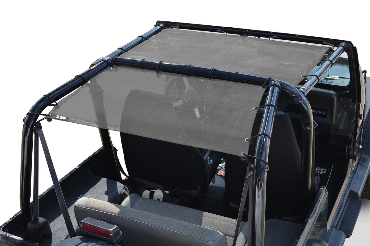 Steinjager Jeep Wrangler Teddy Top Rear Seat Solar Screen Cover - Gray ...