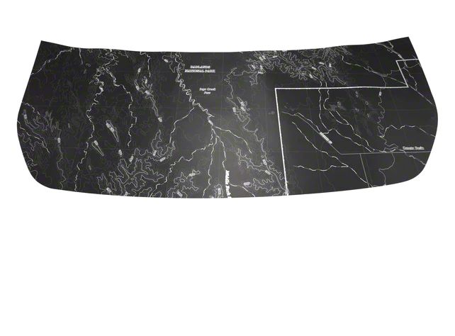StickerFab Bronco Stealth Black Badlands Topographic Map Hood Overlay ...