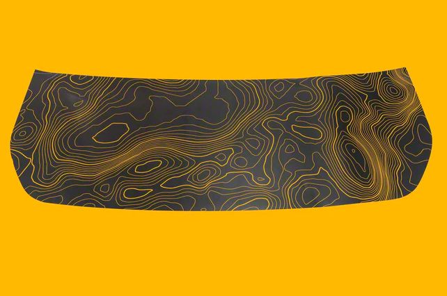 StickerFab Bronco Stealth Black Topographic Map Hood Overlay; Clear ...