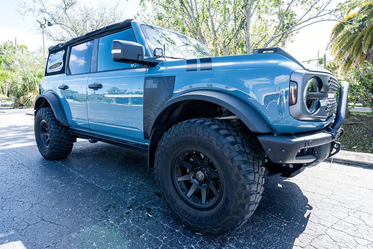 StickerFab Bronco Topo WT Fender Overlays; Gloss 21BRONCOFTOPOCLWT-G ...