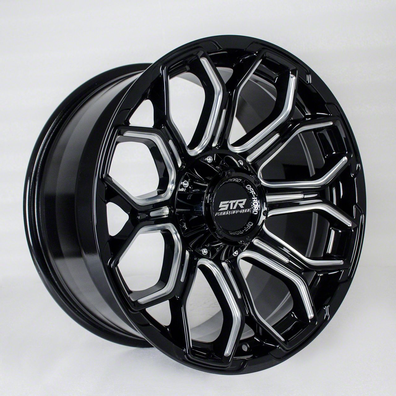 STR Fusion Offroad Toyota 4-Runner STR91 Gloss Black Milled 6-Lug Wheel ...