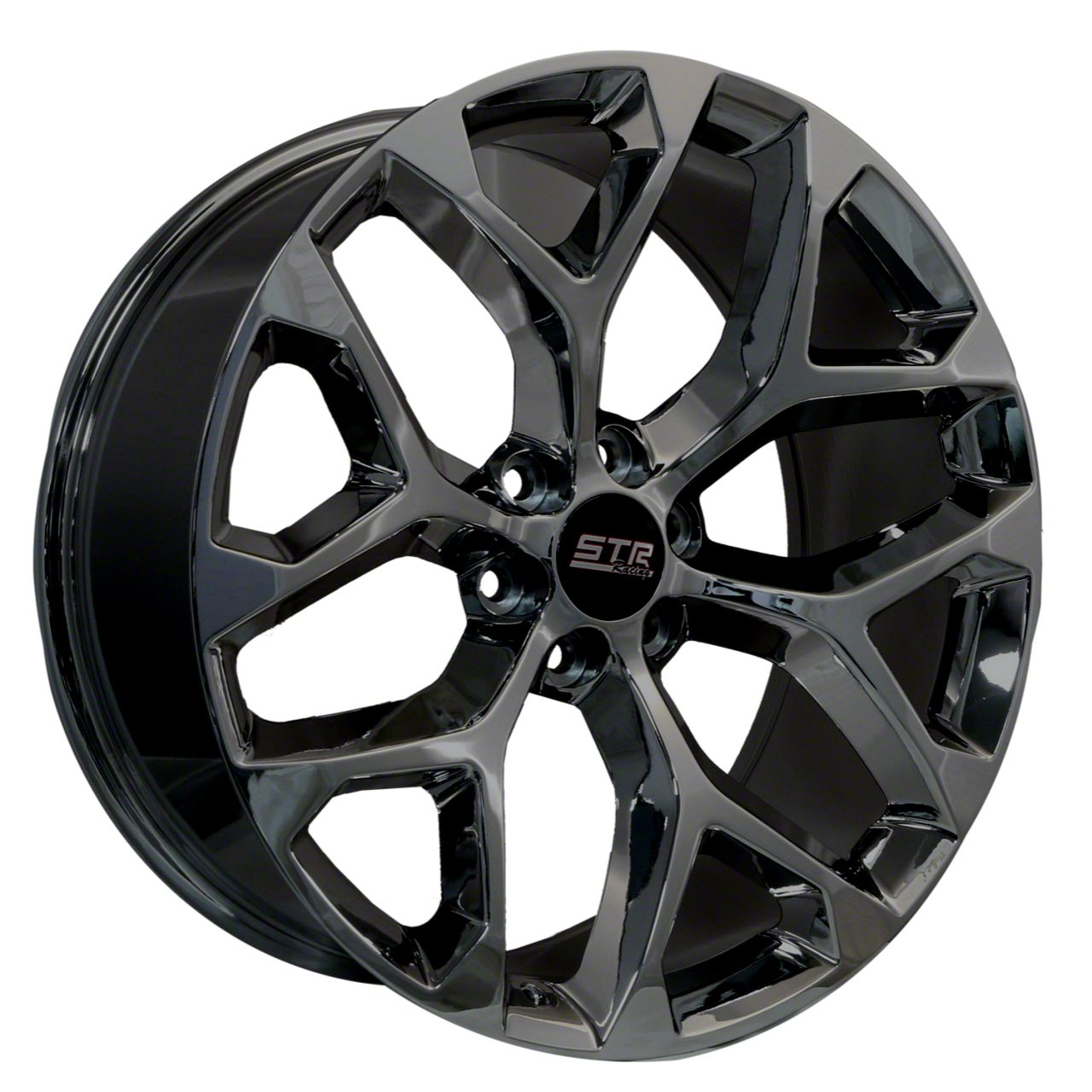 STR Racing Titan STR701 Black Chrome 6-Lug Wheel; 24x10; 27mm Offset ...