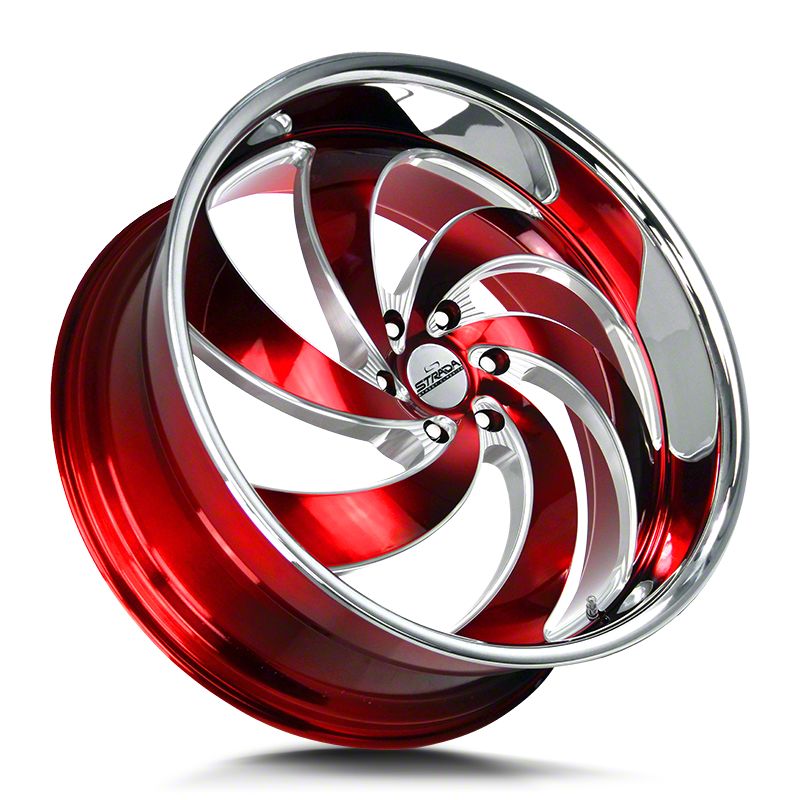 Strada Toyota 4-Runner Retro 6 Candy Red Milled with Stainless Steel ...