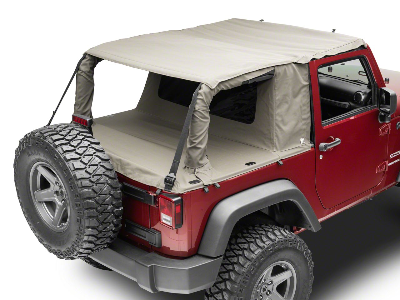 Suntop Jeep Wrangler Cargo Top; Military Green J130582 (07-18 Jeep ...