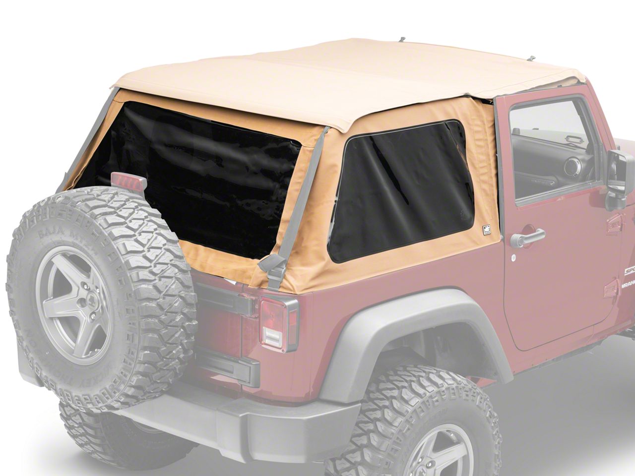 Suntop Jeep Wrangler Fastback Top U2 Windows; Deep Sand J130574 (07-18 ...
