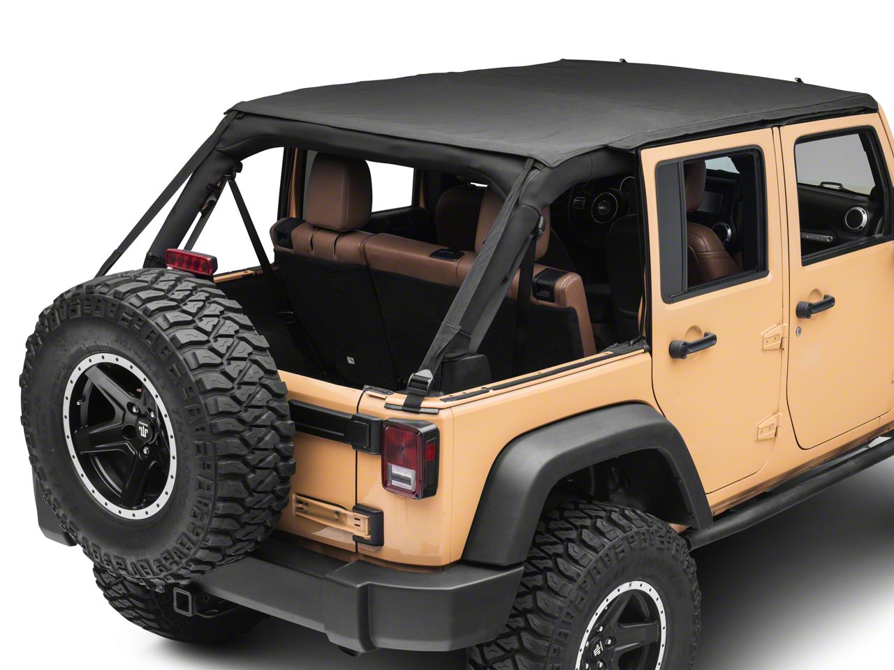 Suntop Jeep Wrangler Bowless Top U4; Black Diamond JKTTBK4 (07-18 Jeep ...