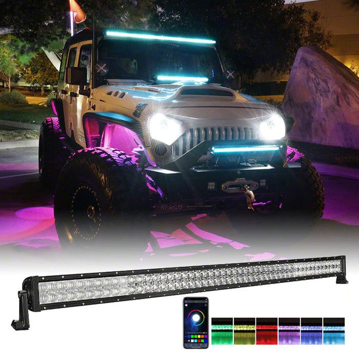 Suparee Jeep Gladiator 52-Inch RGBW LED Light Bar with Bluetooth ...