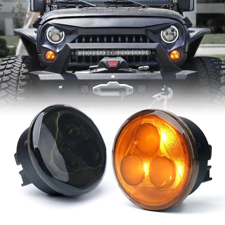 Suparee Jeep Wrangler Trio Series LED Turn Signal Light Kit; Smoked SP ...