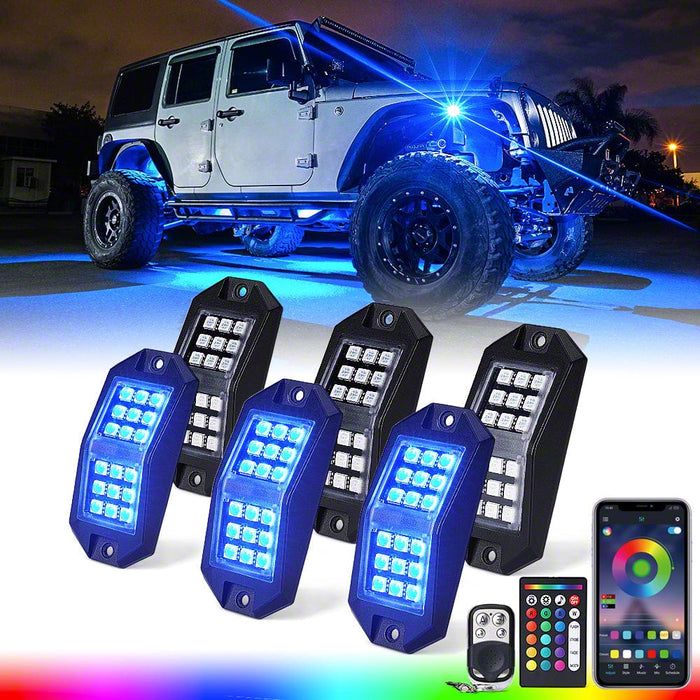 Suparee Tundra Discovery Series RGBW Rock Light Kit with Bluetooth App ...