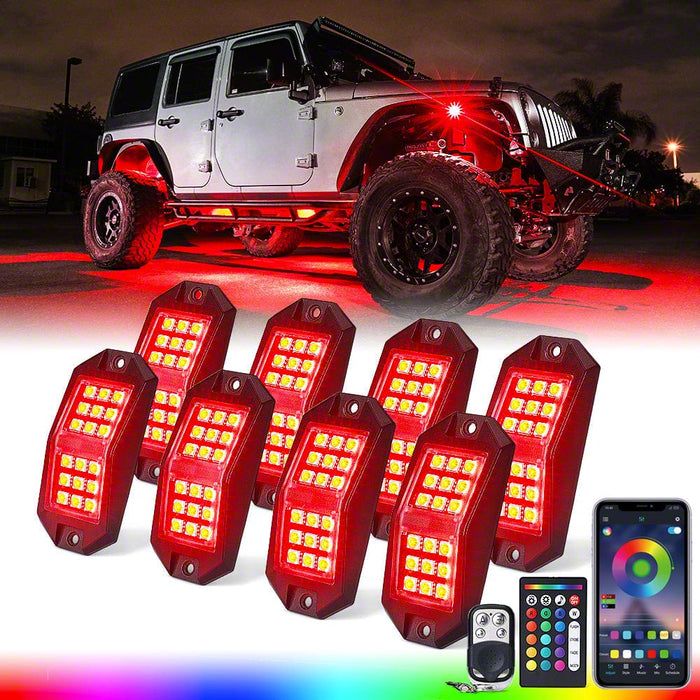 Suparee Tundra Discovery Series RGBW Rock Light Kit with Bluetooth App ...