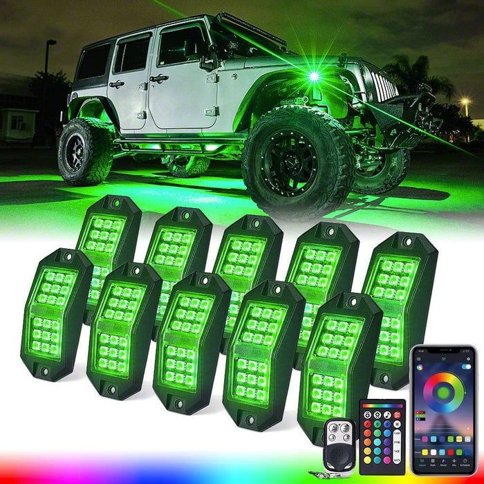 Suparee Tundra Discovery Series RGBW Rock Light Kit with Bluetooth App ...