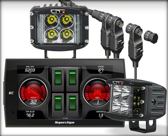 Superchips Jeep Wrangler TrailDash 3 and LIT LED Wide Shot Pods 42050-L ...