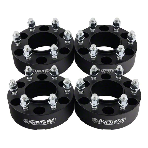 Supreme Suspensions Bronco 1.50-Inch Pro Billet Wheel Spacers; Black ...