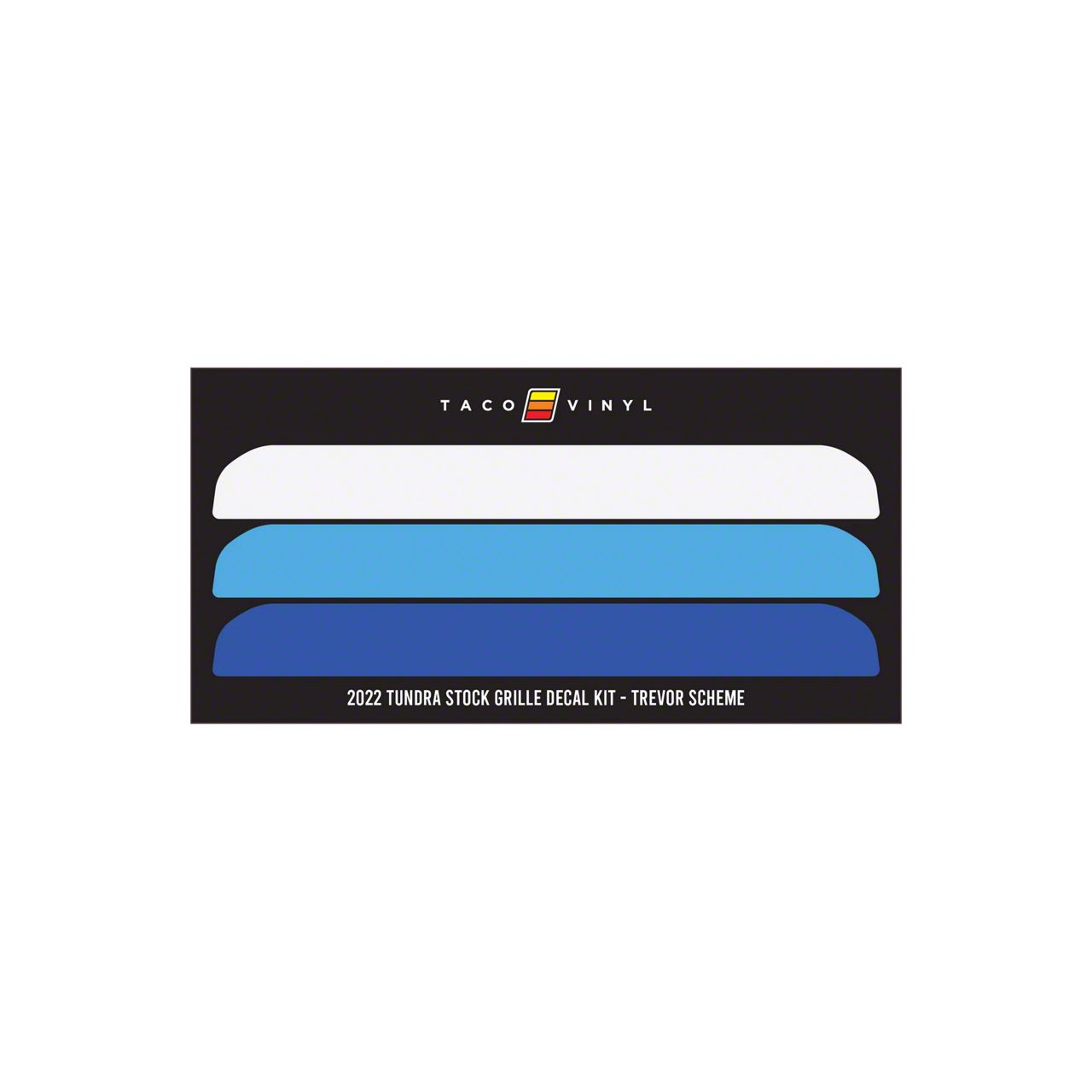 Taco Vinyl Tundra Grille Decal Kit; Blue Scheme TUGD-BL (22-25 Tundra w ...