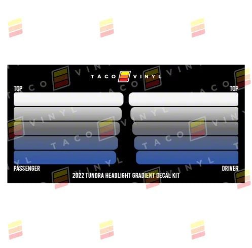 Taco Vinyl Tundra Headlight Gradient Decal Kit; Bermuda Scheme 22TUHDK ...