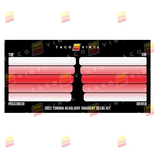Taco Vinyl Tundra Headlight Gradient Decal Kit; Japan Scheme 22TUHDK-J ...