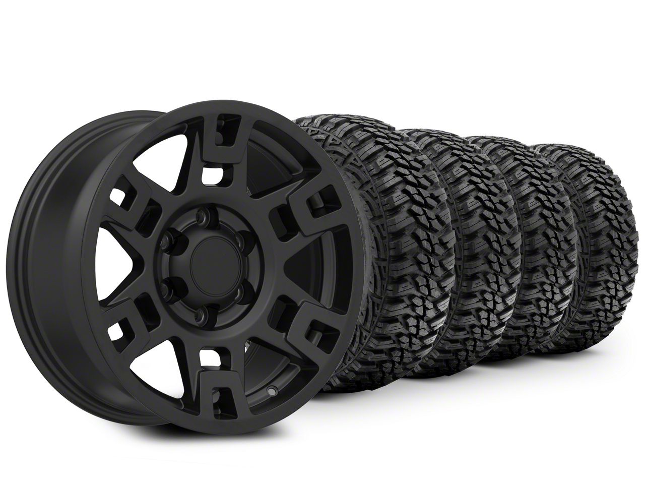 Tacoma 17x8 TRD Style & 32in Kanati Mud-Terrain KU-252 Mud Hog Tire ...