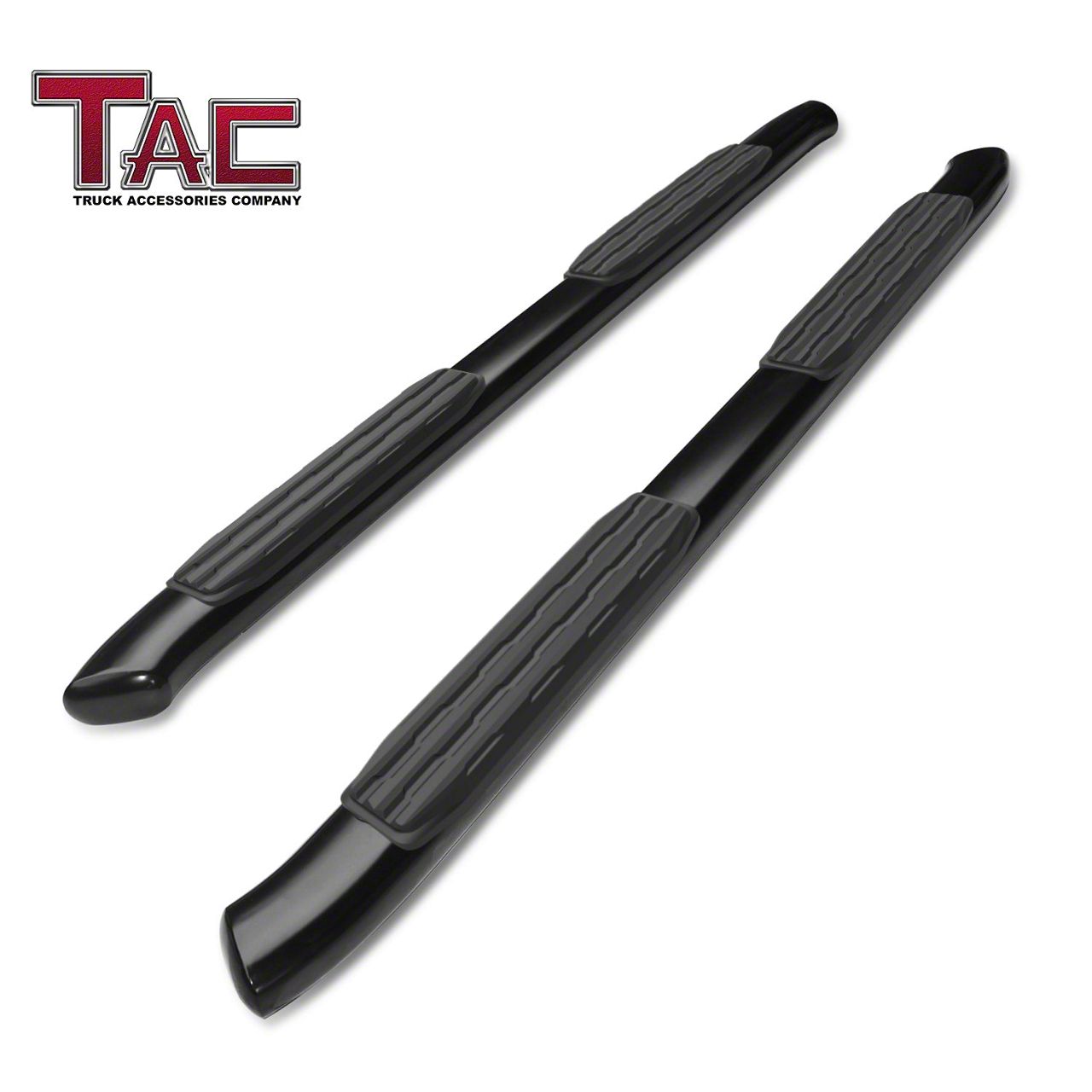 Tacoma 5-Inch Oval Side Step Bars; Gloss Black (05-23 Tacoma Double Cab ...