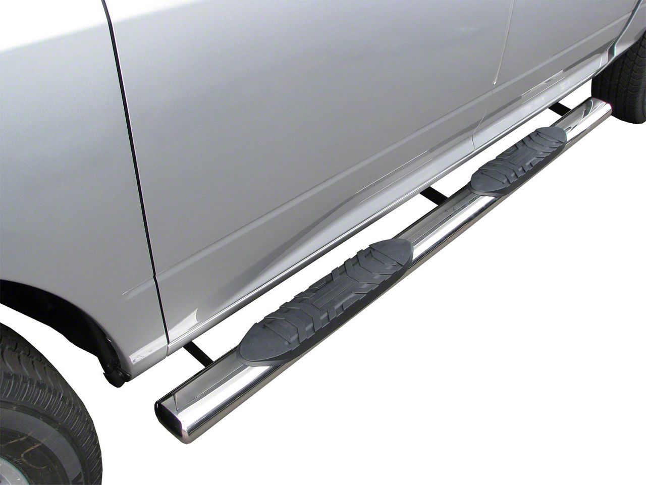 Tacoma 5-Inch Straight Oval Side Step Bars; Rocker Mount; Stainless ...